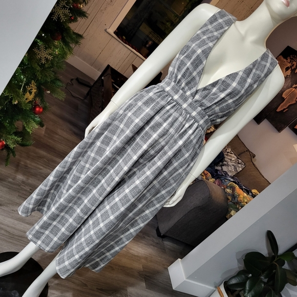 RAY CASSIN | Dresses | Ray Cassin 9s Plaid Cross Back Midi Dress | Poshmark